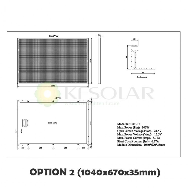 Polycrystalline Solar Panel 100W - KF Solar Tech Group Corp.